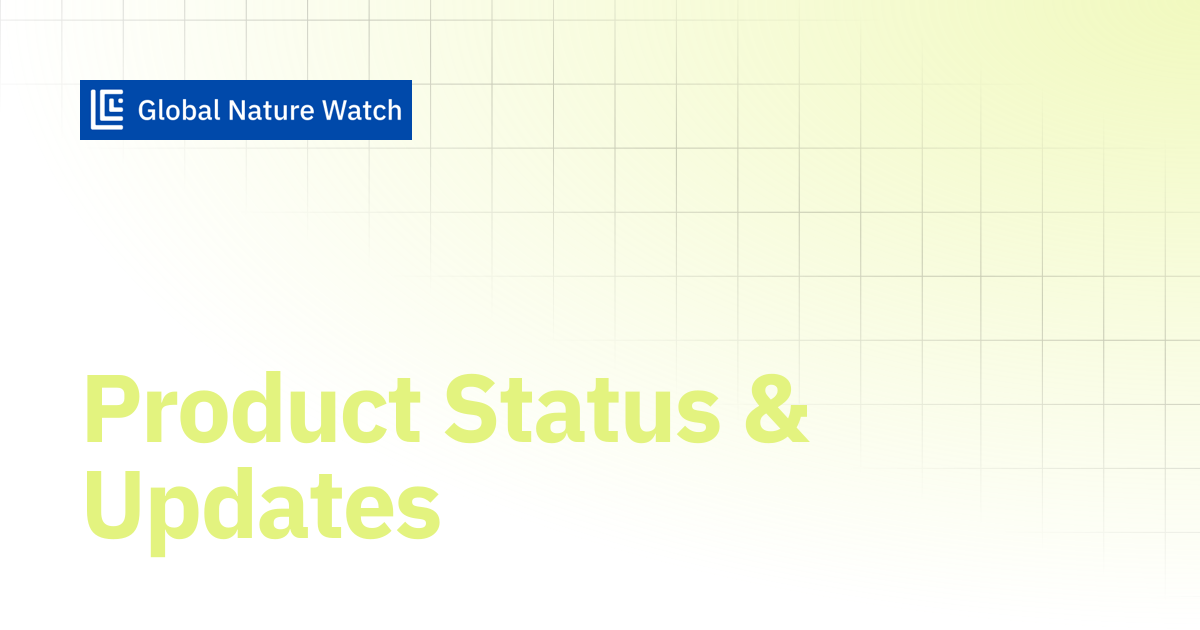 Product Status & Updates | Global Nature Watch